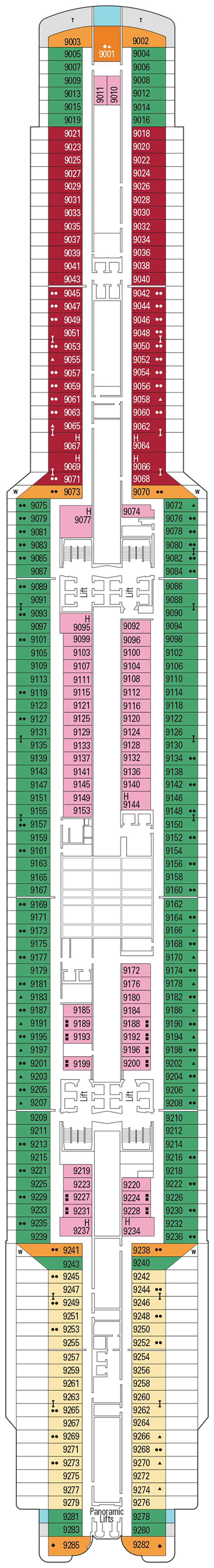MSC Seascape – Plano del barco - Planet Cruise ES