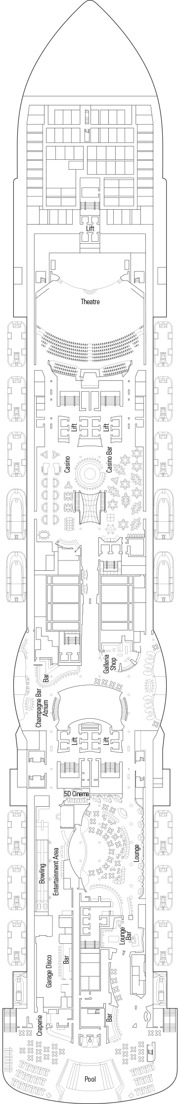 MSC Seaview – Plano del barco - Planet Cruise ES