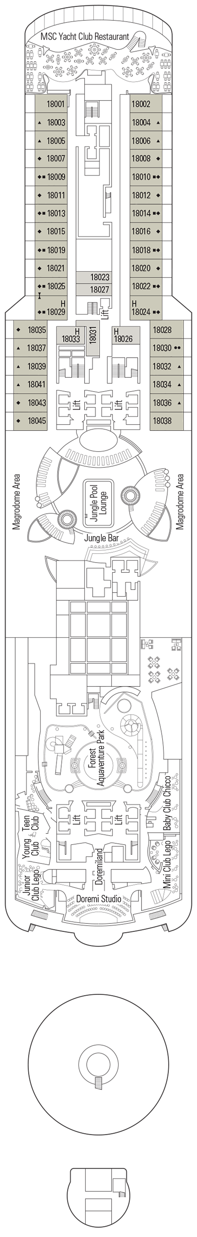 MSC Seaside – Plano del barco - Planet Cruise ES