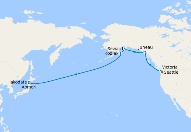 Yokohama (tours to Tokyo) to Seattle, Cunard, 24th, May 2025 con ...