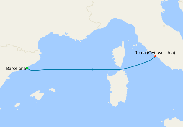 Barcelona a Roma (Civitavecchia), MSC Cruceros, 8th, May 2024 con ...