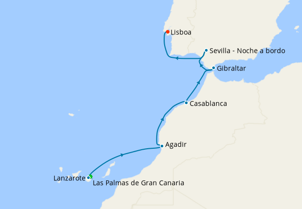 Las Palmas de Gran Canaria a Lisboa, Azamara Cruises, 22nd, March 2026 ...