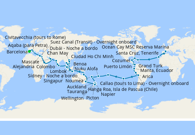 Australia y Nueva Zelanda desde Barcelona, MSC Cruceros, 7th, January ...