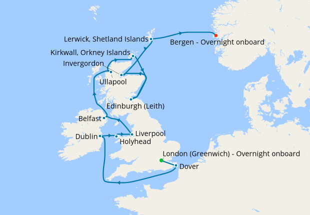 British Isles Explorer from London (Greenwich), 22 June 2020 | 14 Nt ...
