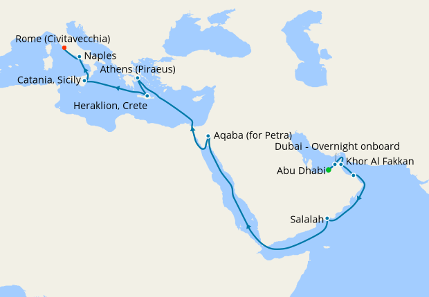 Journey to the Med from Abu Dhabi to Rome, 12 March 2020 | 23 Nt ...