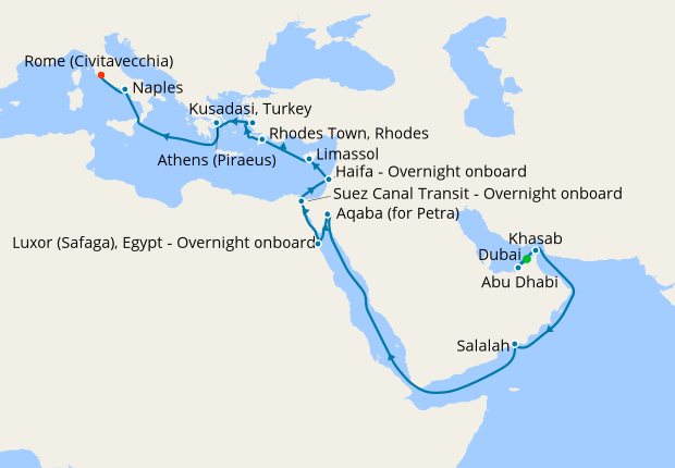 Mediterranean & Arabian Wonders from Dubai to Rome, 17 March 2020 | 23 ...