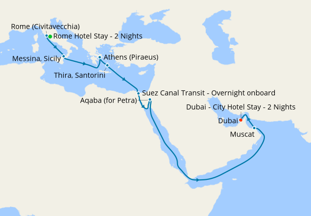 Rome to Dubai (United Arab Emirates) with Stays, 28 November 2019 | 20 ...