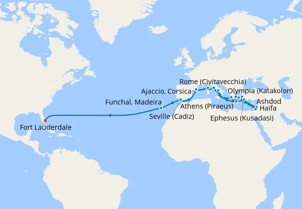 Transatlantic from Rome to Ft. Lauderdale, 22 November 2020 | 29 Nt ...