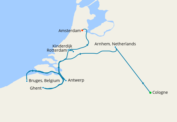 Amsterdam, Cologne and the Best of Holland & Flanders from Cologne, 19 ...