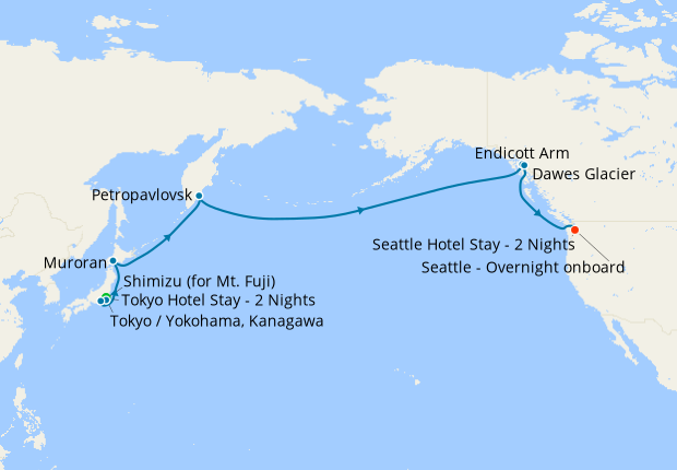 Tokyo to Seattle Transpacific with Stays, 4 May 2021 | 21 Nt | Ovation ...