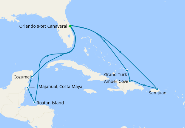 Eastern & Western Caribbean from Orlando with Stay, 3 November 2021 ...