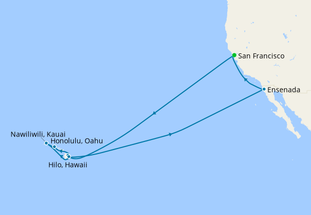 Hawaiian Islands from San Francisco, 7 November 2021 | 15 Nt | Ruby ...