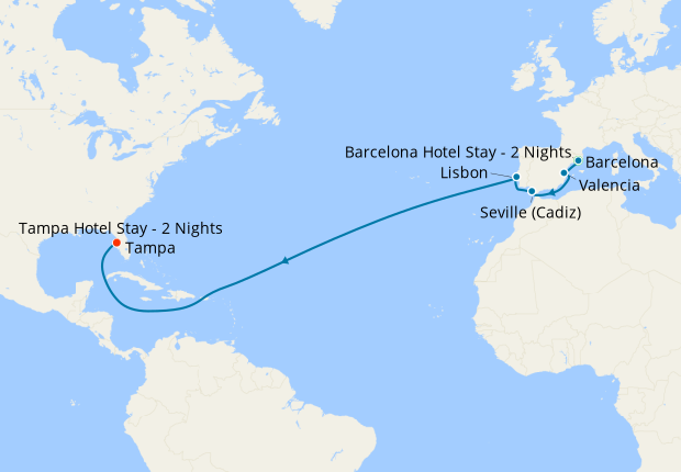 Transatlantic from Barcelona to Tampa with Stays, Celebrity Cruises ...