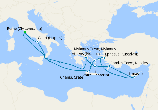 HALF TERM! Greece, Cyprus & Turkey from Rome, Royal Caribbean, 22nd October 2024 – Planet Cruise
