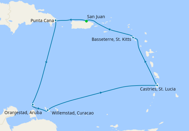Southern Caribbean from San Juan, Norwegian Cruise Line, 23rd February ...