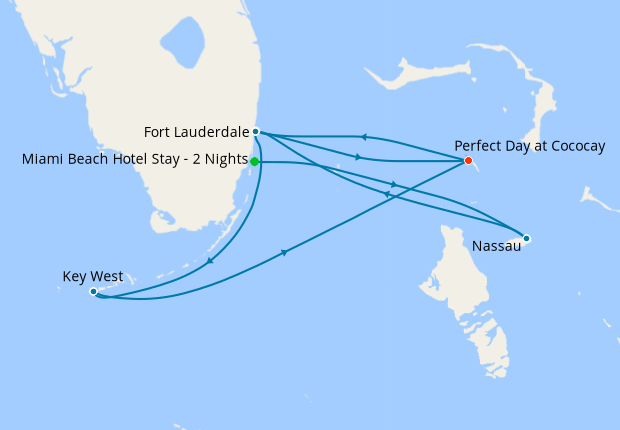 Key West, Bimini & Cayman from Ft. Lauderdale with Miami Beach Stay ...