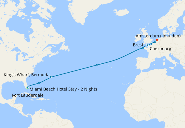 Bermuda & Normandy Explorer from Fort Lauderdale to Amsterdam with ...