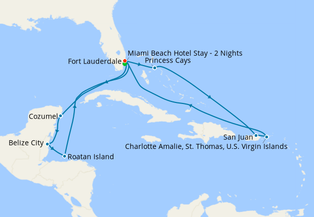 Eastern & Western Caribbean Adventurer from Ft. Lauderdale with Miami ...