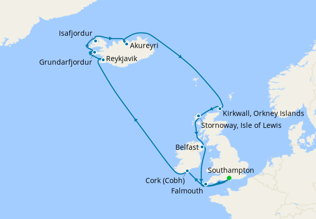 Icelandic Fjords & British Isles from Southampton, 1 September 2025 ...
