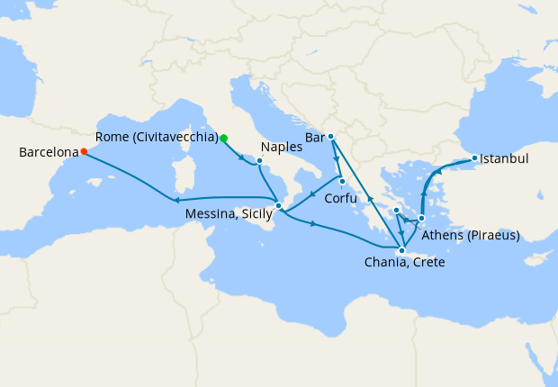 Mediterranean with Greek Isles, Italy & Turkey from Rome, Princess Cruises, 24th May 2025 ...
