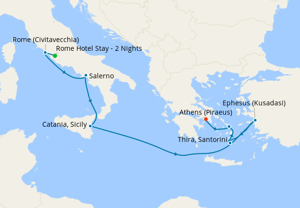 A Toast to the Mediterranean from Rome to Athens with Stay, 22 October ...