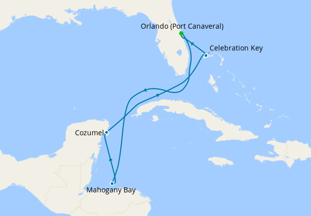 Western Caribbean & Fun day at Celebration Key from Port Canaveral, 7 ...