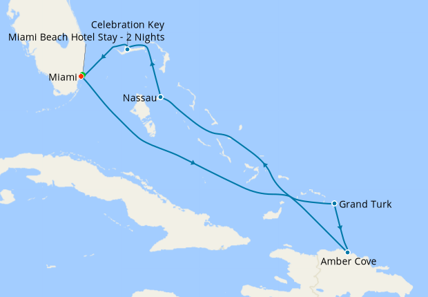 Eastern Caribbean & Fun day at Celebration Key with Miami Beach Stay ...