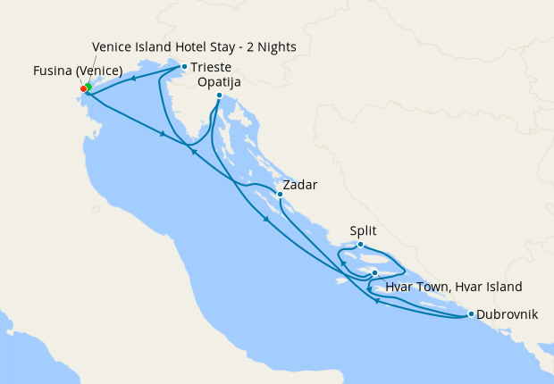 Eastern Mediterranean - Venice (Fusina) Roundtrip with Stay , 3 ...