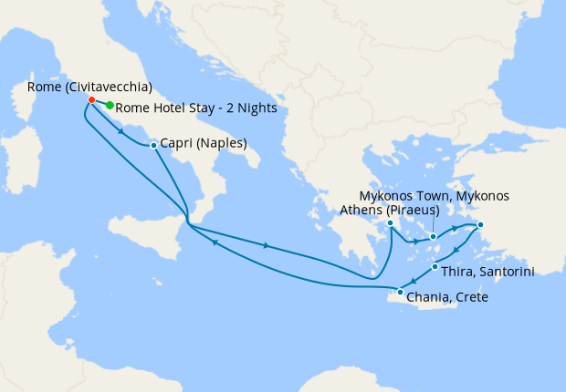 Greek Isles from Rome with Stay, Royal Caribbean, 29th August 2025 ...