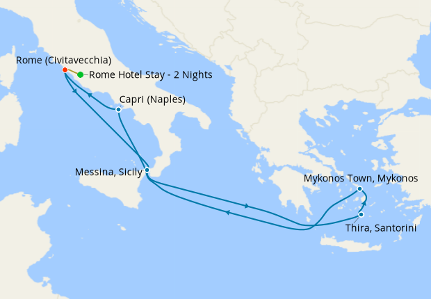 Greek Isles & Italy from Rome with Stay, Royal Caribbean, 3rd October ...