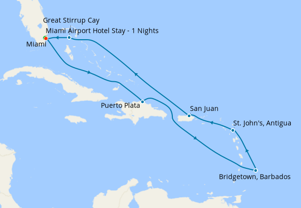 Southern Caribbean from Miami with 1nt Stay, Norwegian Cruise Line ...