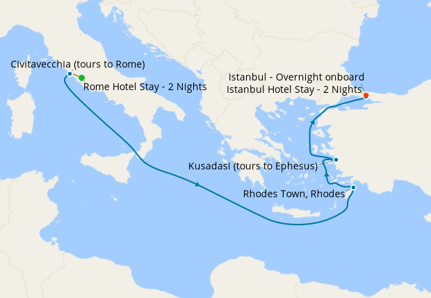Greek Islands with Rome and Istanbul Stays, Cunard, 19th September 2026 ...