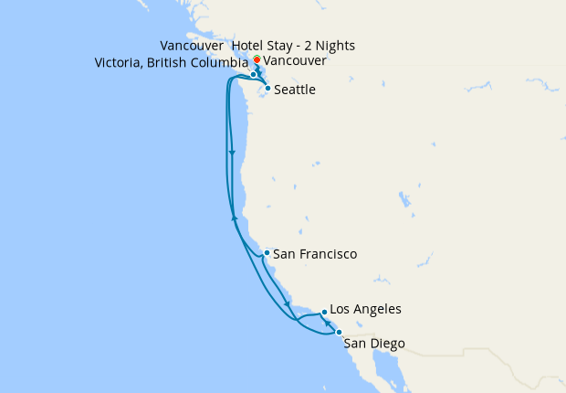 Classic California Coast from Vancouver with Stay, Princess Cruises ...