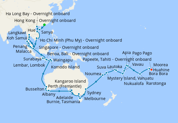 Grand Southern Seas Navigator from Hong Kong, Oceania Cruises, 21st ...