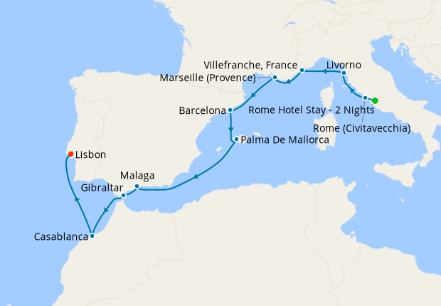 Rome to Lisbon with Stay, Crystal Cruises, 7th May 2024 – Planet Cruise