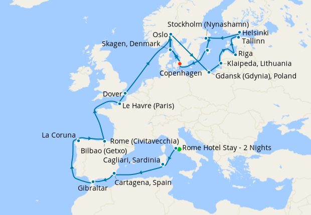 Grand European Explorer from Rome with Stay, Princess Cruises, 17th ...