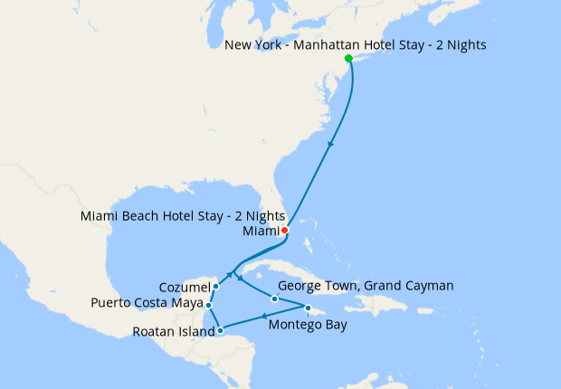 Western Caribbean with New York & Miami Beach Stays with Broadway Star ...