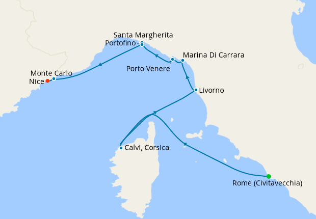 French & Italian Rivieras with Corsica from Rome, Emerald Yacht Cruises ...