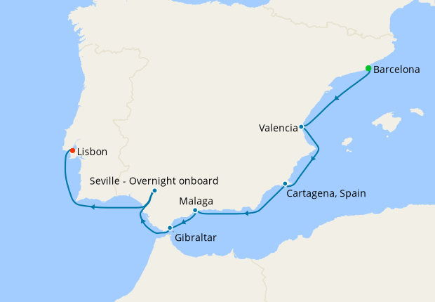 Seville, Valencia & Malaga from Barcelona, Azamara Cruises, 14th ...