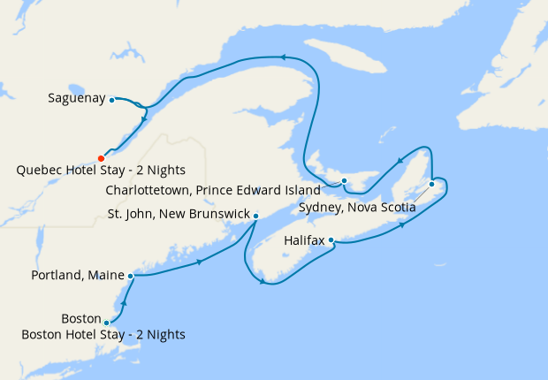 Classic Canada & New England with Boston and Quebec Stays, Princess ...