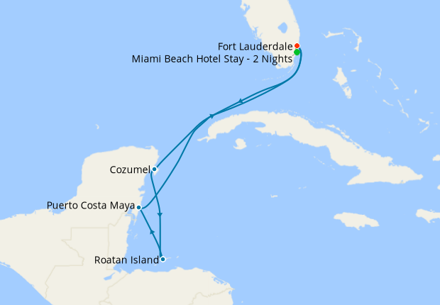 Mexico & Honduras from Ft. Lauderdale with Miami Beach Stay, 5 March ...