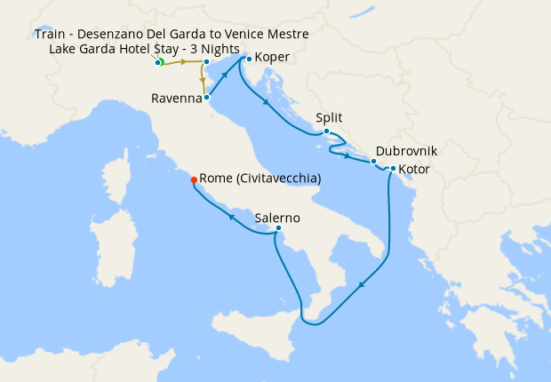Lake Garda & Venice Stays with Italy, Croatia & the Adriatic from Ravenna, Royal Caribbean, 13th ...