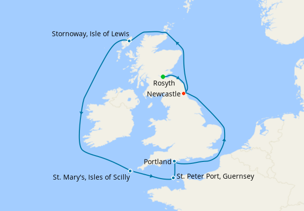 Scenic Coastlines of the British Isles from Rosyth, Fred. Olsen, 18th ...