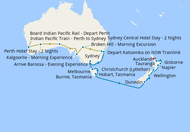 Luxury Indian Pacific Rail fr. Perth to Sydney & Voyage to Auckland ...