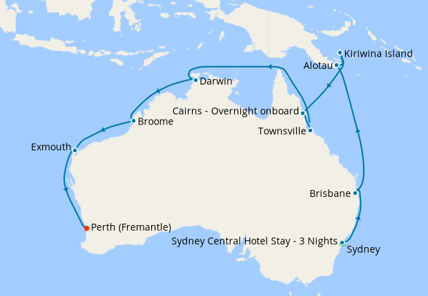 Sydney Stay & Australia Circumnavigation to Perth, Holland America Line ...