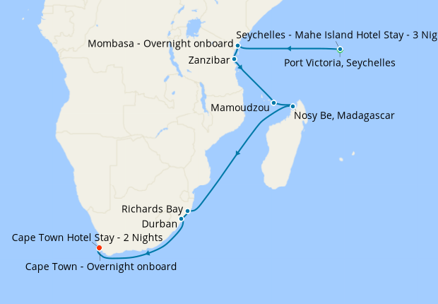 African Coastline Explorer from Seychelles to Cape Town with Stays ...