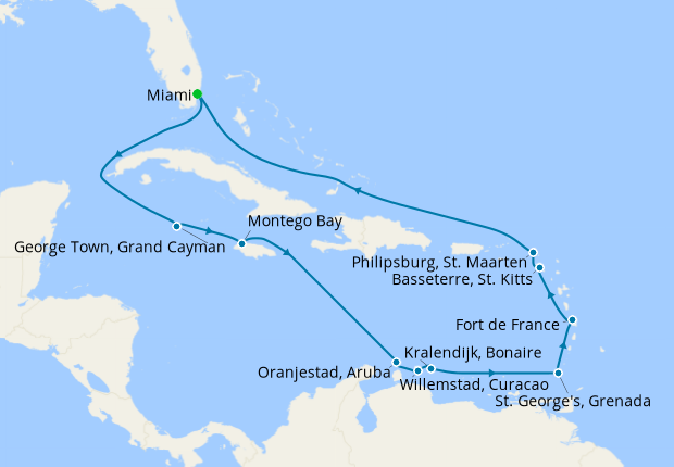 Caribbean Celebration from Miami, 21 December 2026 | 16 Nt | Marina ...