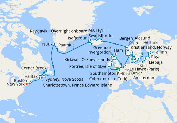 Grand Northern & Baltic Legends from Southampton to New York, Oceania ...