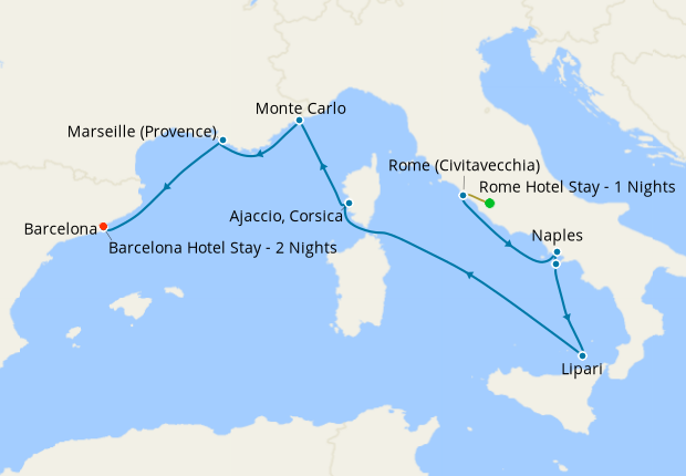 A Journey of Spirited Mediterranean Cities & Sunlit Islands from Rome ...