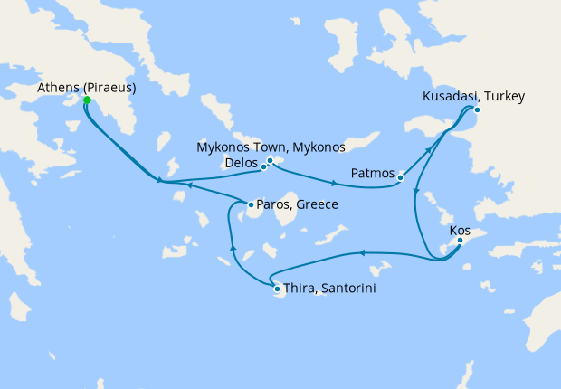 Greek Islands & Turkish Coastlines from Athens, Emerald Yacht Cruises ...